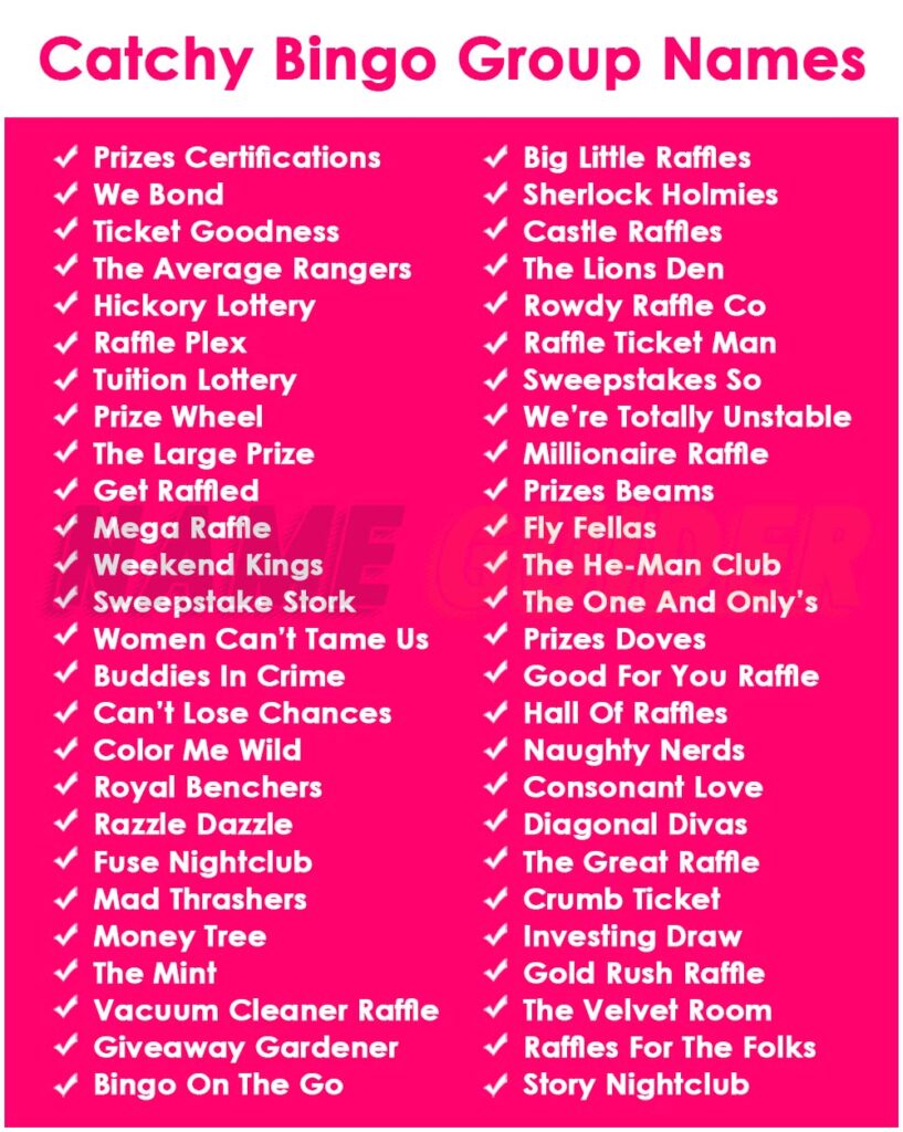 600 Bingo Group Names 2023 Name Guider 600 Bingo Group Names 2023 Name Guider