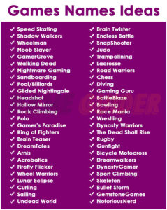 275 Games Names Ideas | Name Guider