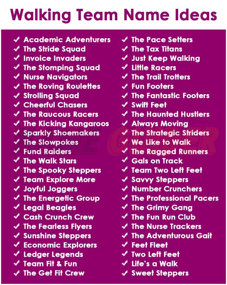 875 Walking Team Name Ideas and Suggestions | Name Guider